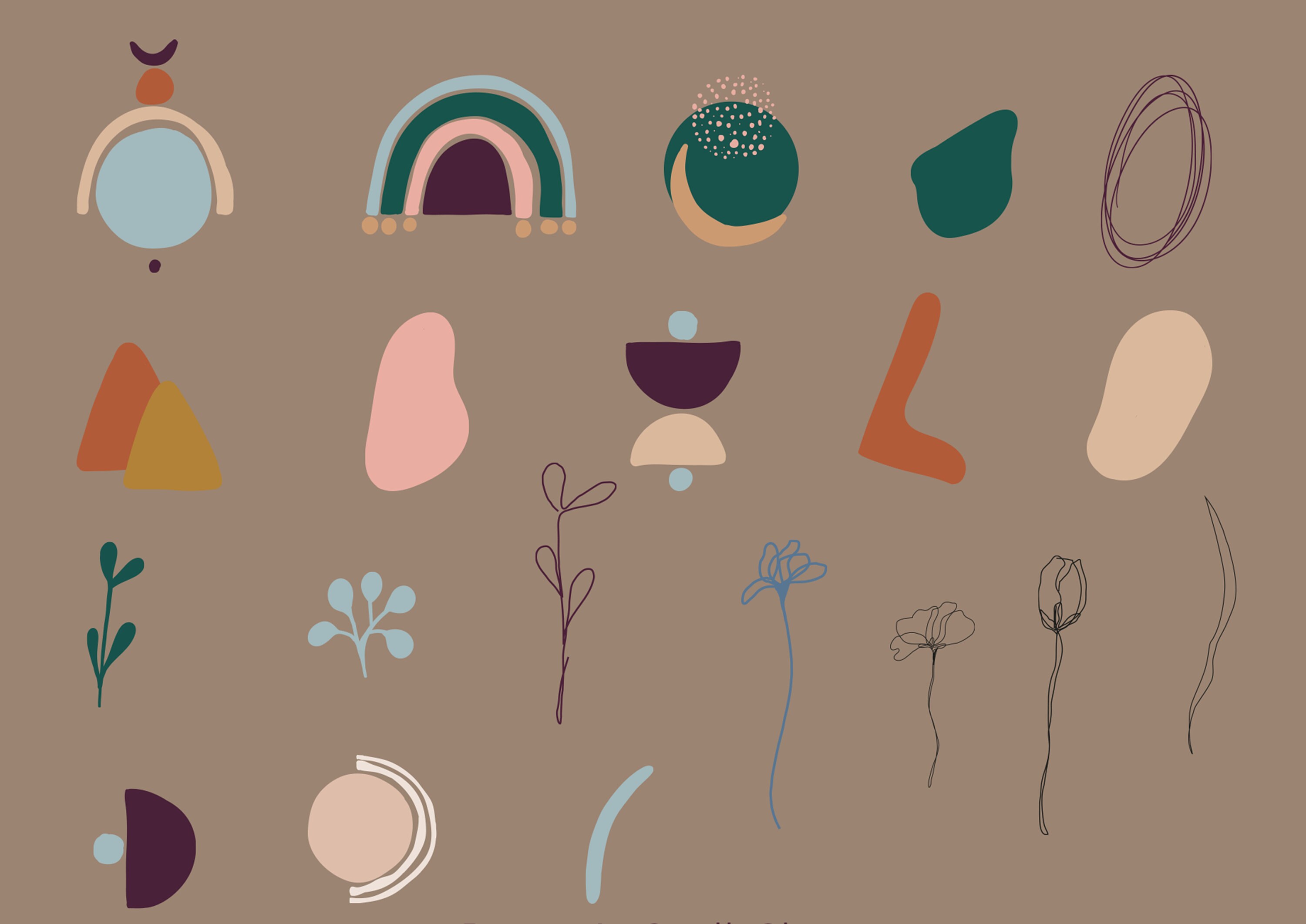 Abstract Shapes Svg Bundle Boho Shapes Svg Organic Shapes Svg - Etsy