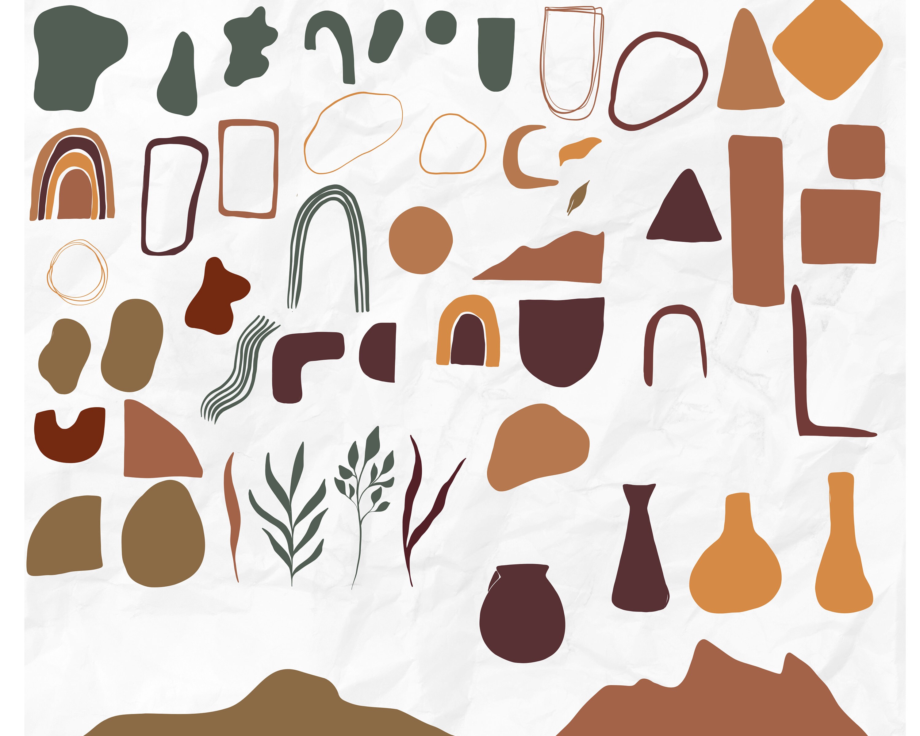 Abstract Shapes Svg Bundle Boho Shapes Svg Organic Shapes Svg - Etsy