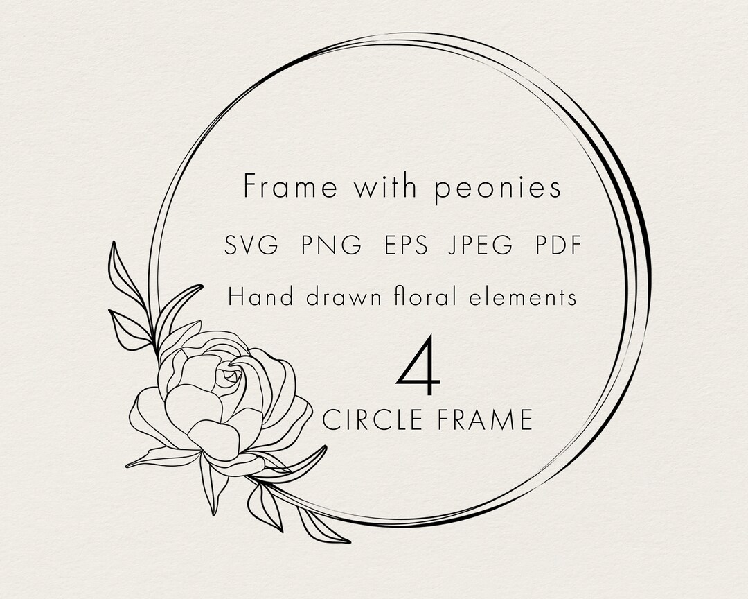 Floral Wreath Svg, Circle Frame Svg, Wreath Monogram Svg, Wedding ...