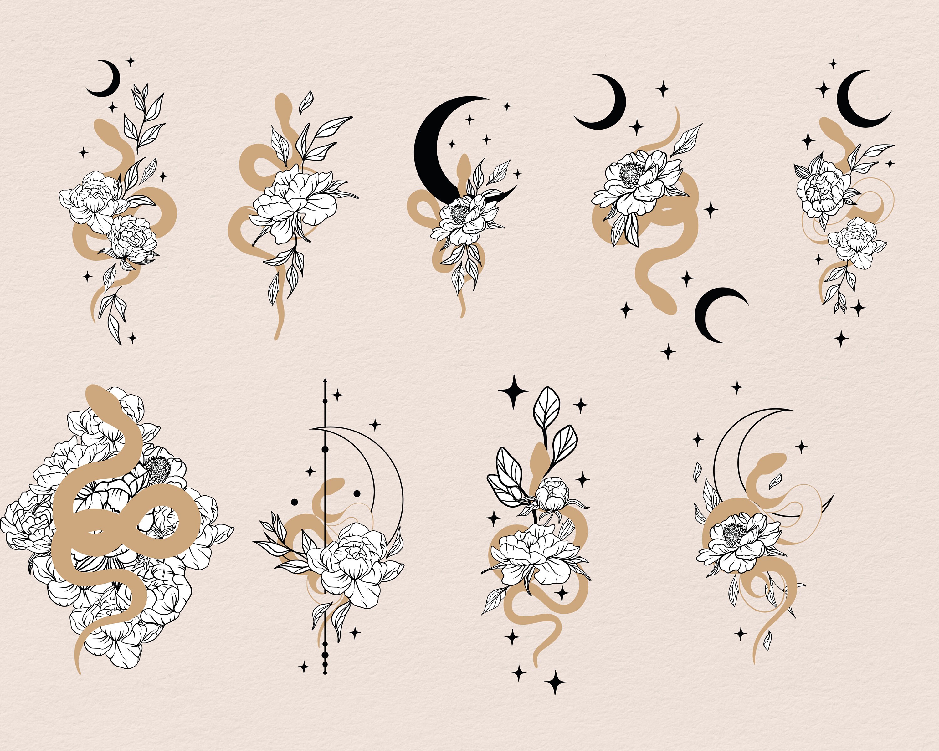 Celestial Snake Svg Floral Snake Svg Mystical Snake Svg - Etsy Canada