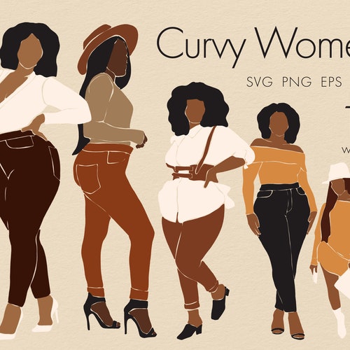 Fashion Girl Clipart Black Woman Clipart African American - Etsy