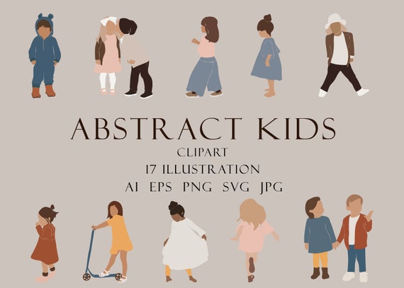 Abstract Kids SVG Abstract Children PNG Fashion Baby Set - Etsy