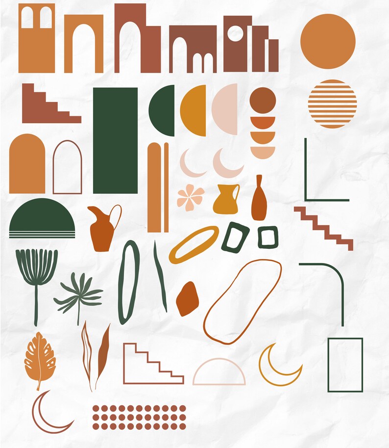 Abstract Shapes Svg Bundle Boho Shapes Svg Organic Shapes Svg - Etsy