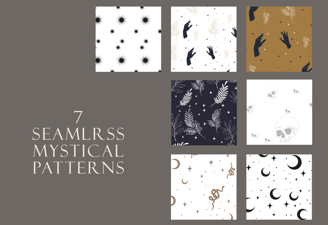 Mystical Patterns Digital Paper Seamless Mystical Patterns Primtable ...