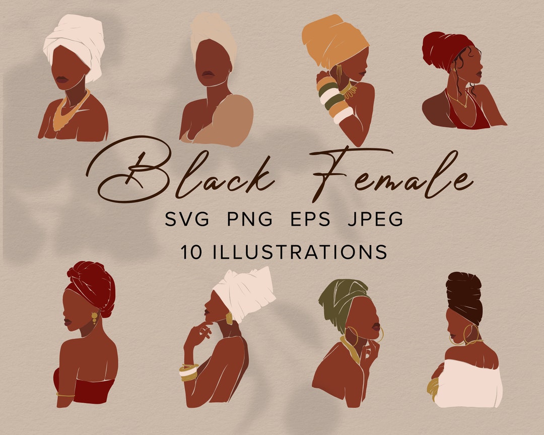 Black Famale, Black Woman Clipart, African American Abstract PNG ...