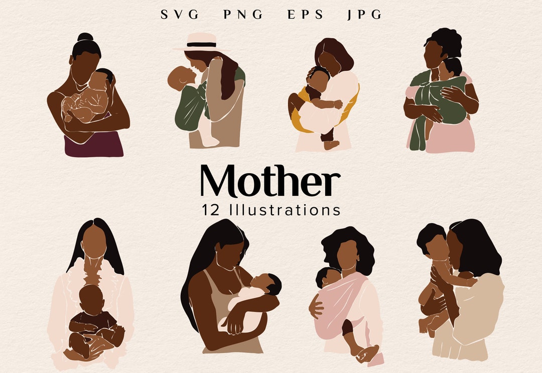 Mother Clipart Bundle - Celebrate Motherhood With Elegance - Etsy