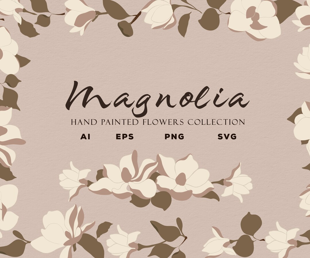 Botanical Svg and Png, Floral Frame, Floral Svg, Flower Png, Hand Drawn ...