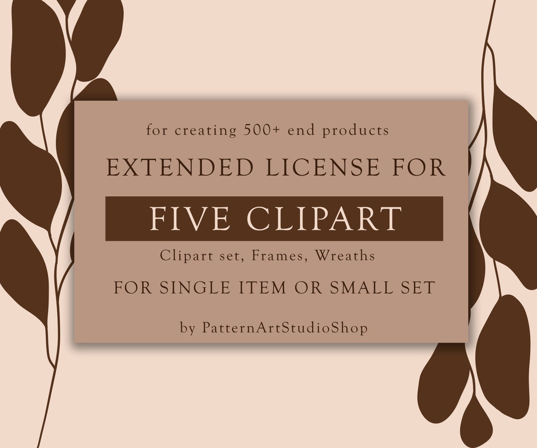 EXTENDED LICENSE | for Clipart Collection | 5 Product - Etsy