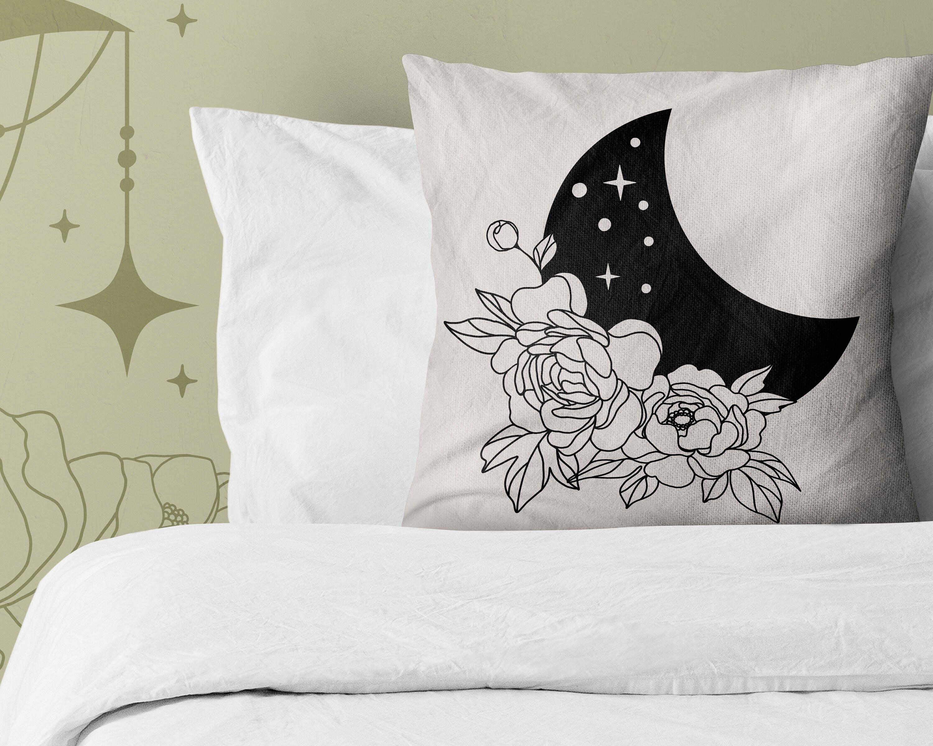 Floral Moon SVG Bundle, Celestial Svg, Boho Moon Svg, Moon Phases Svg ...