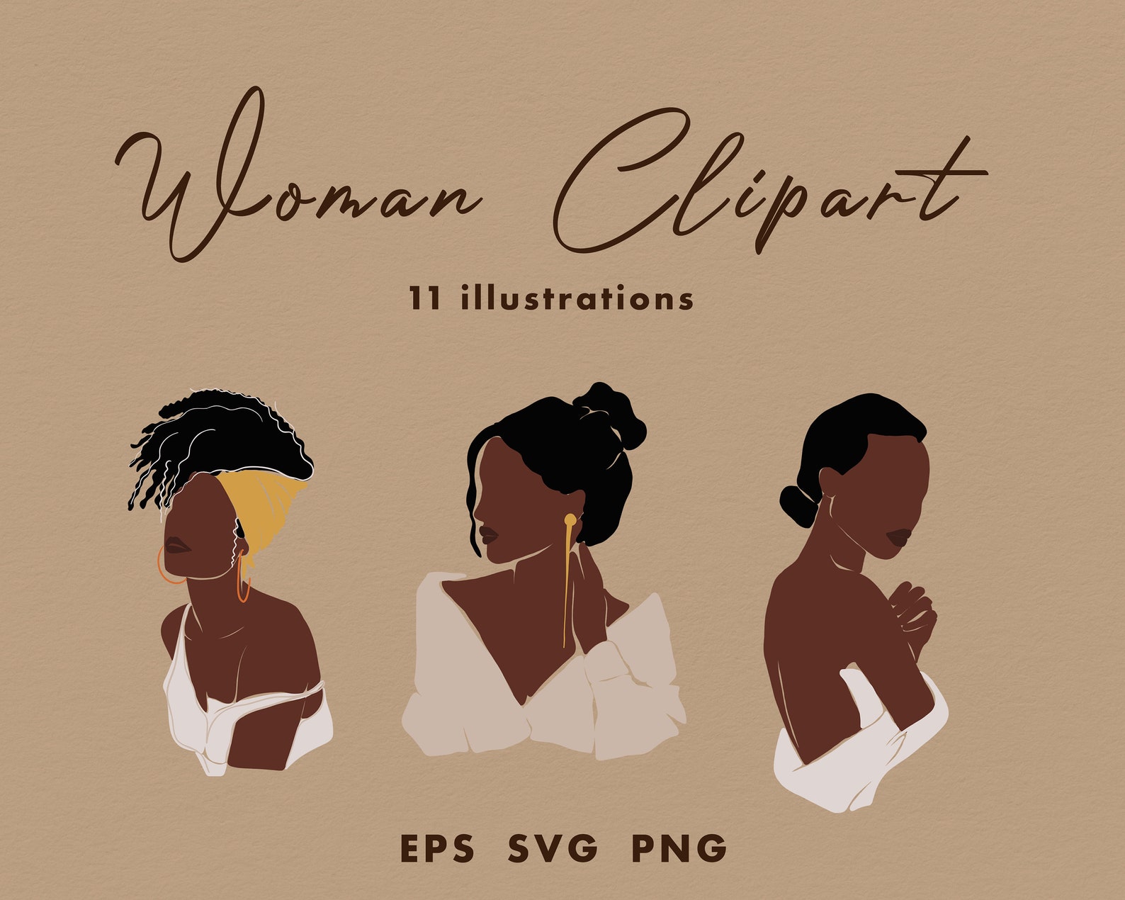 Black Girl Clipart Black Woman Clipart African American - Etsy