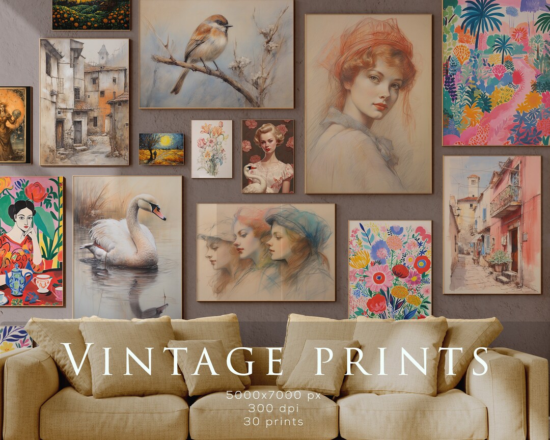 Vintage Wall Art, Warm Tones, Maximalist Wall Art, European Wall Prints ...