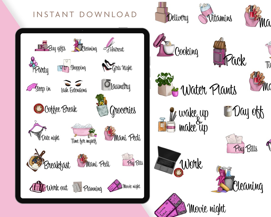 Daily Digital Stickers for Goodnotes, Everyday Use Stickers, Daily ...