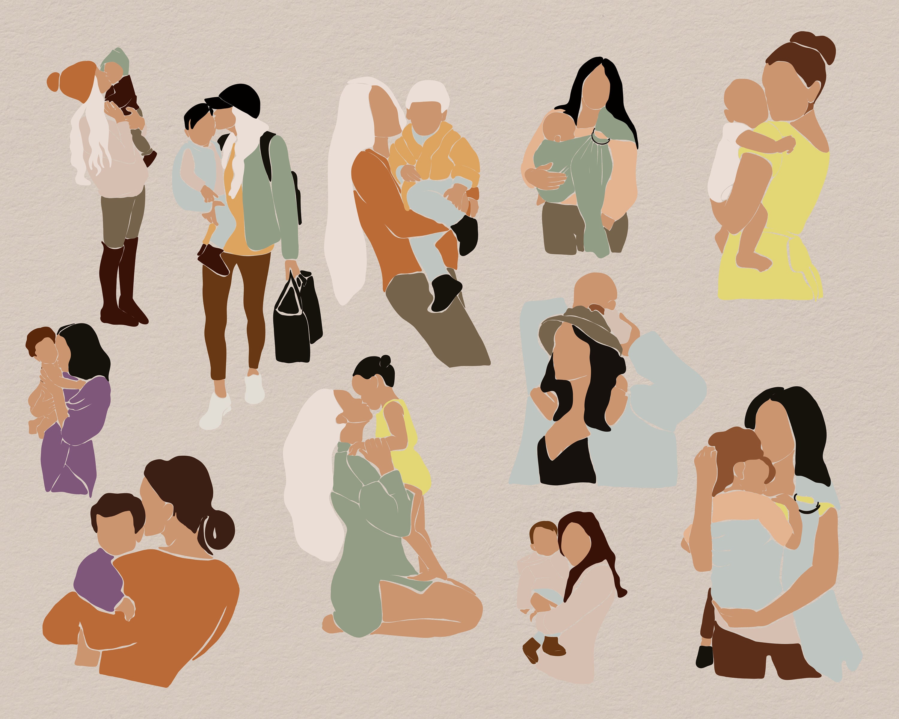 Mother Clipart Family Clipart Mother Svg Mom and Baby - Etsy