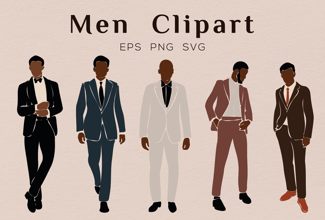 Men Clipart Svg, Business Man Clipart, Boyfriend Clipart, Black Małe ...
