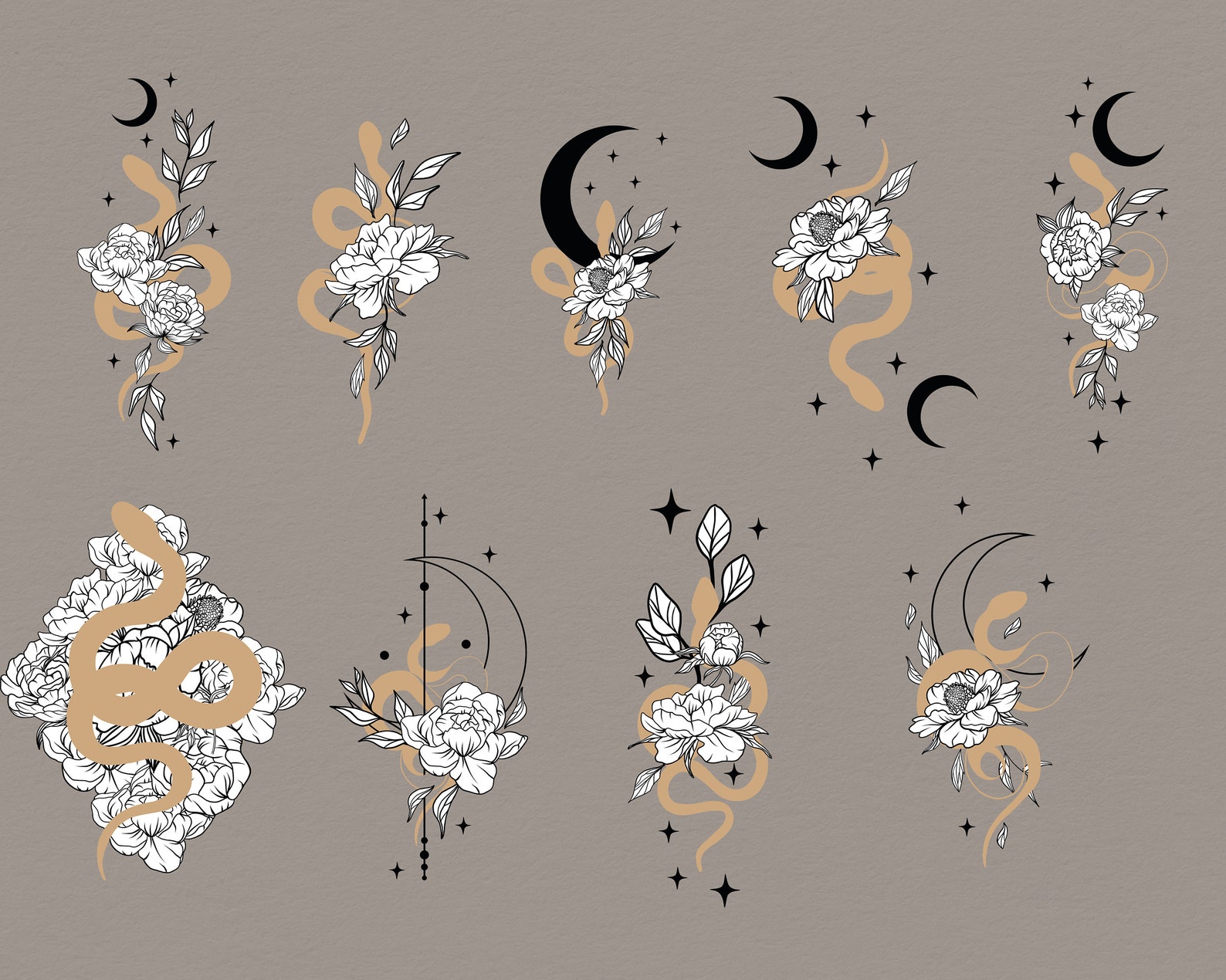 Celestial Snake Svg Floral Snake Svg Mystical Snake Svg - Etsy UK
