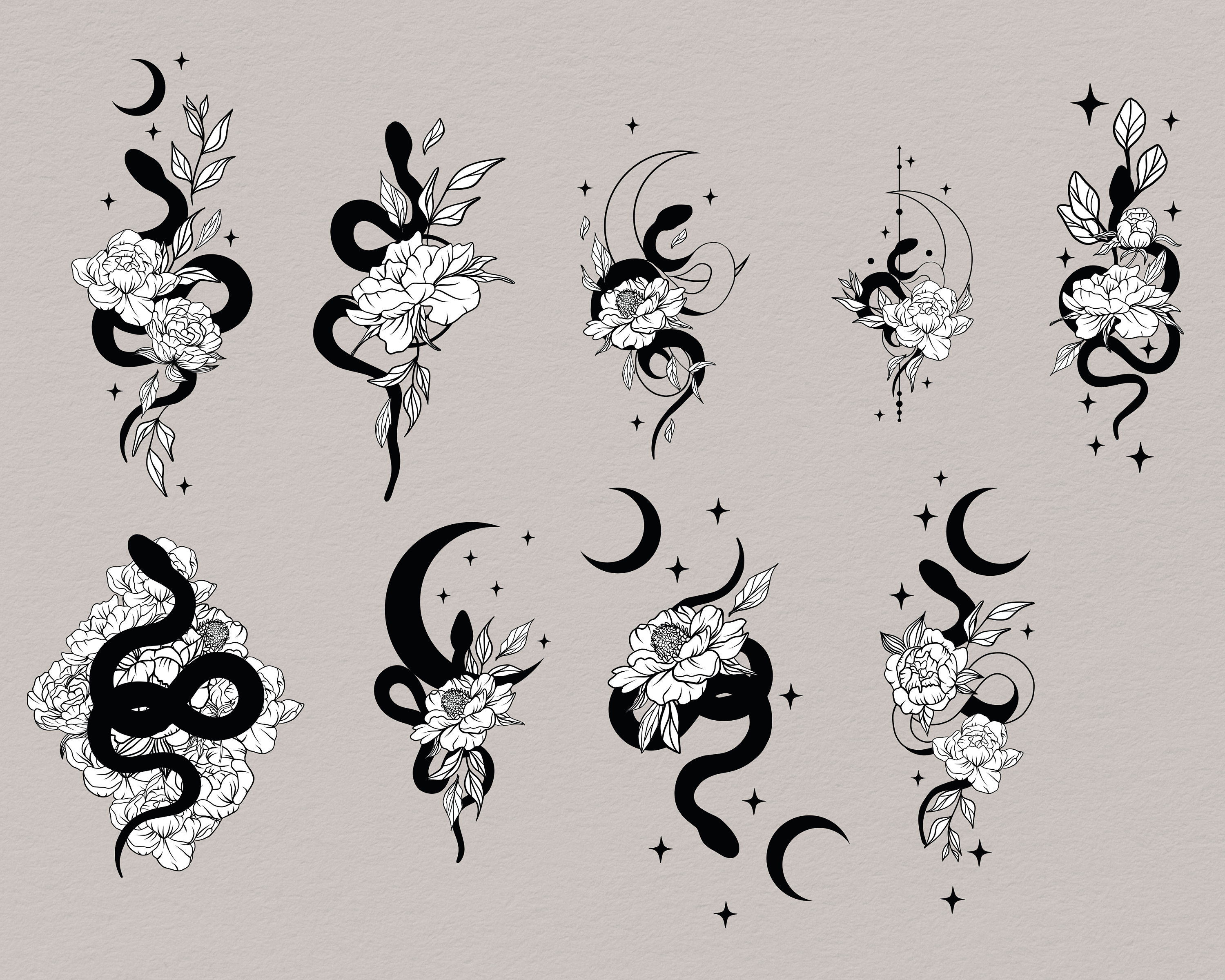 Celestial Snake Svg Floral Snake Svg Mystical Snake Svg - Etsy UK