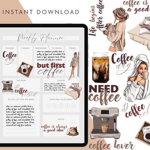 Coffee Goodnotes, Coffee Lover Stickers, Goodnotes Stickers, Coffee ...