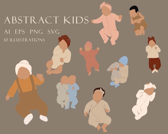 Abstract Kids Clipart Abstract Baby Prints SVG Clipart SVG - Etsy