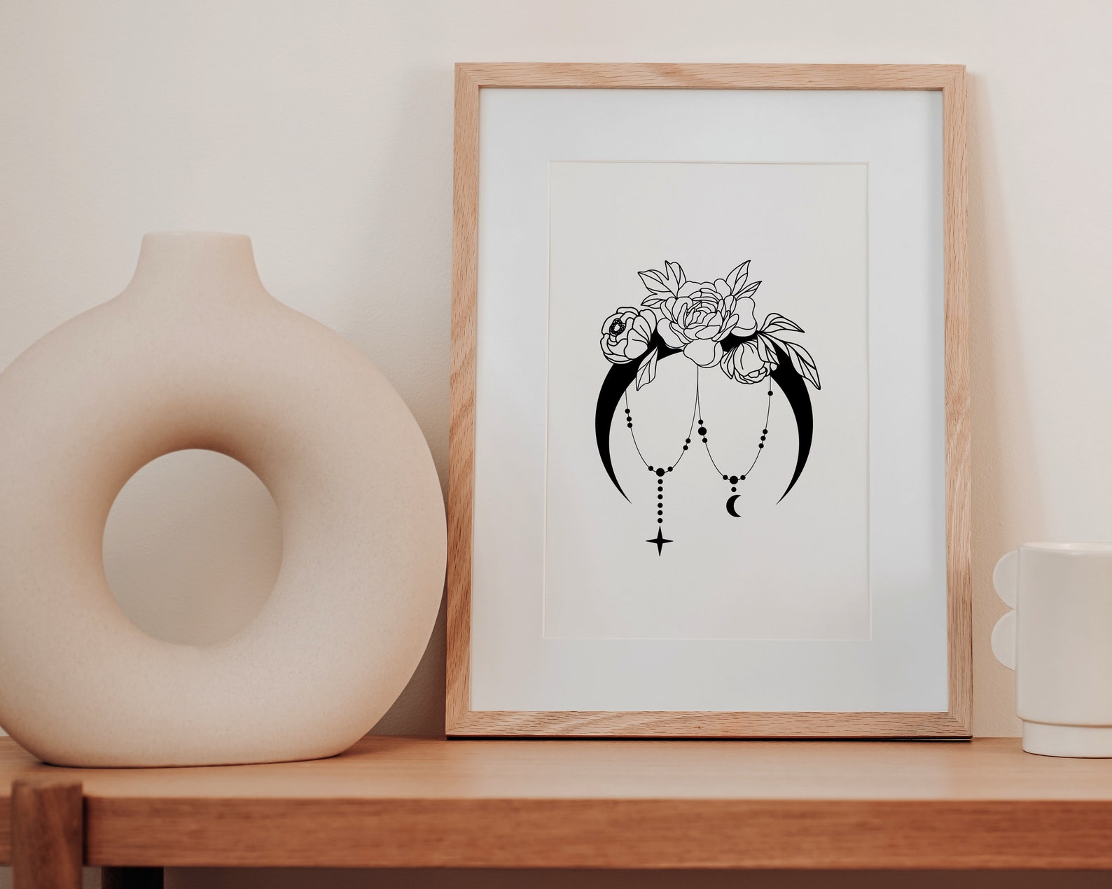 Floral Moon SVG Bundle, Celestial Svg, Boho Moon Svg, Moon Phases Svg ...