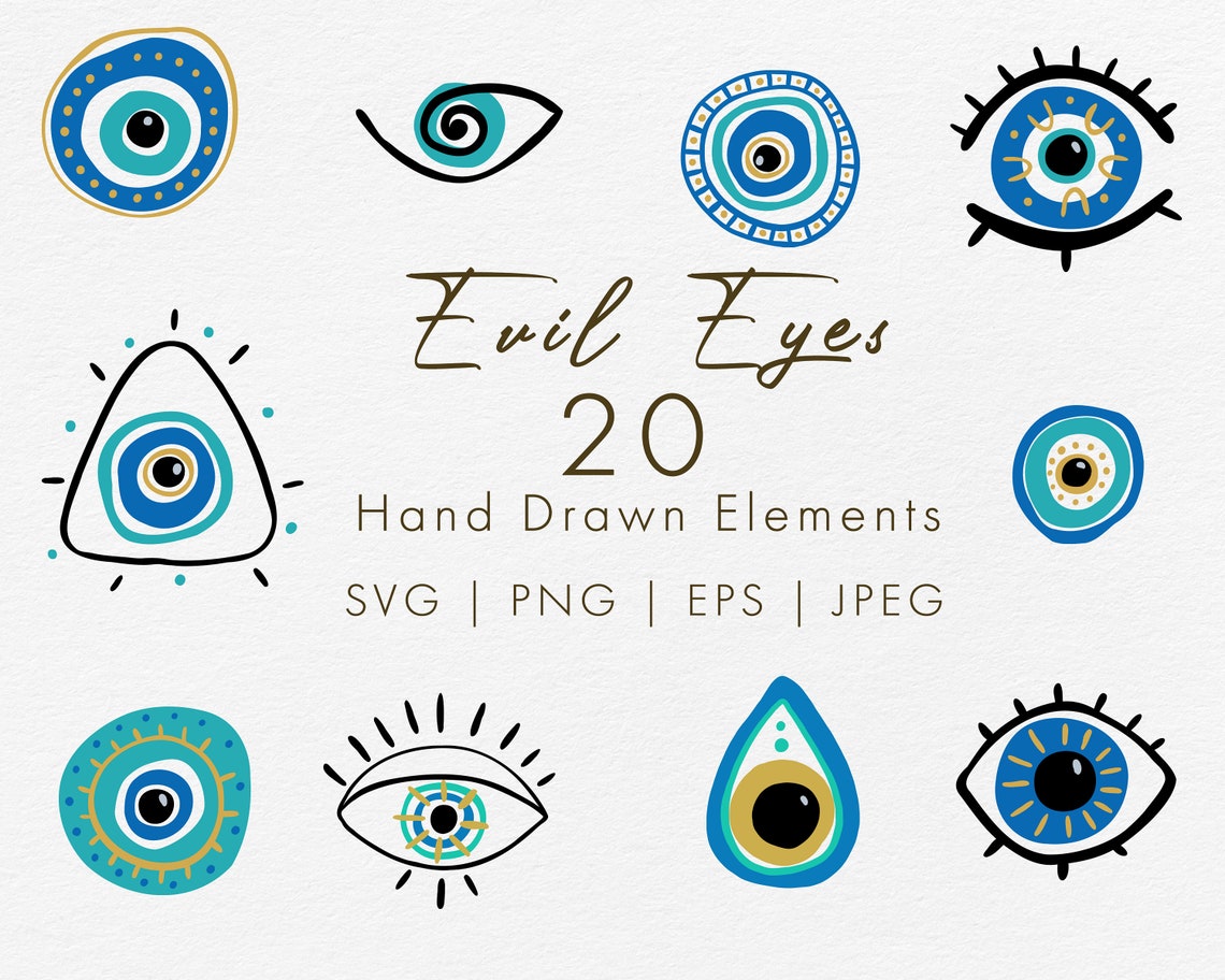 Evil Eye Svg Bundle PNG Turkish Eye Svg, Evil Eye Protection Svg, Boho ...