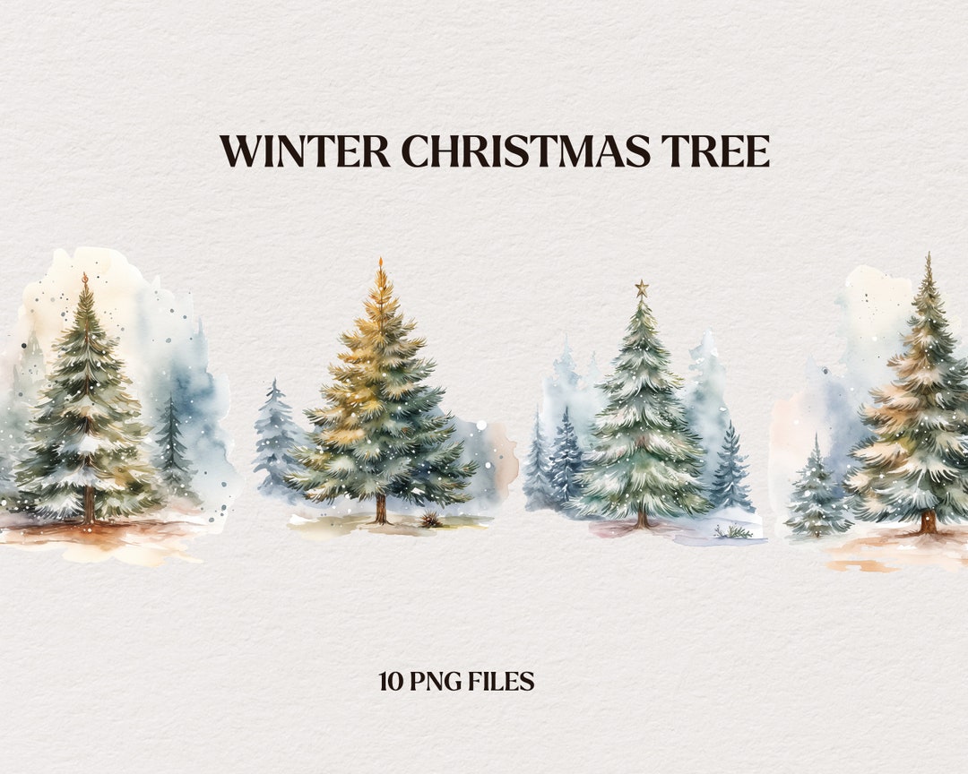 Watercolor Winter Clipart, Watercolor Christmas Clipart Png, Watercolor ...