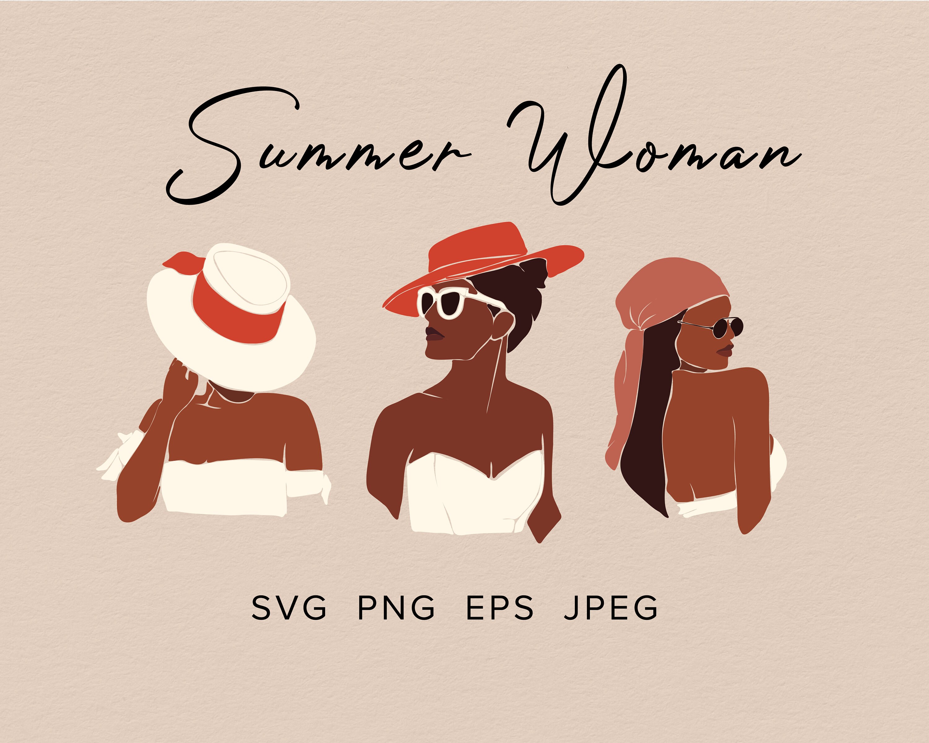 Summer Girl Clipart, Fashion Girl PNG, Afro Woman Clipart Black Girl ...