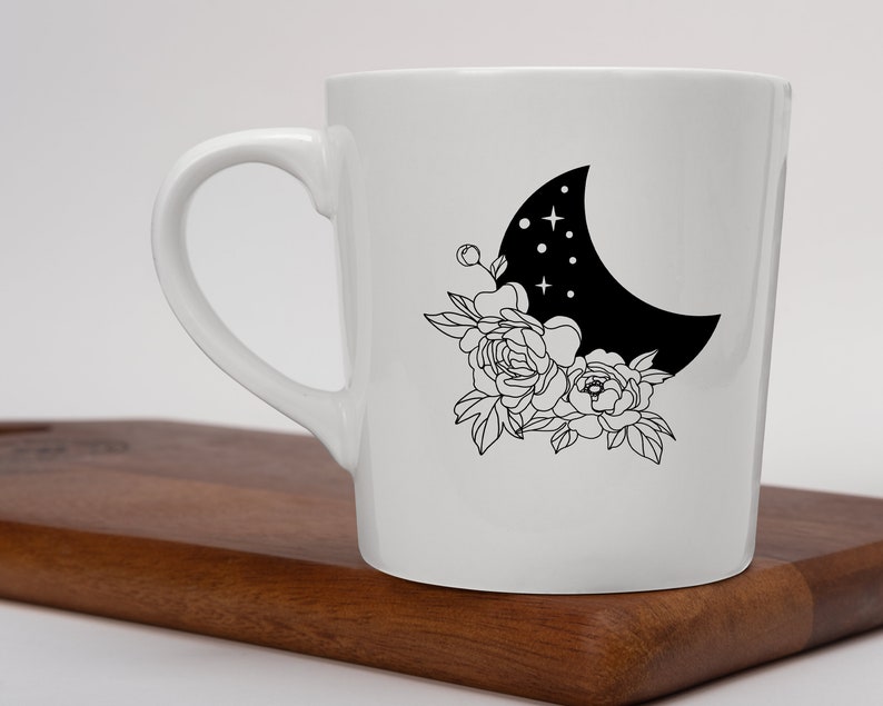Floral Moon SVG Bundle, Celestial Svg, Boho Moon Svg, Moon Phases Svg ...