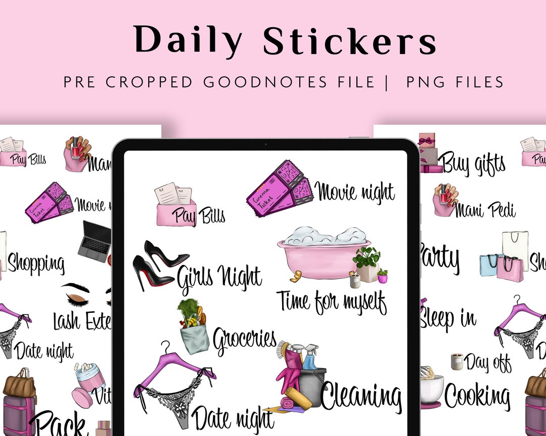Daily Digital Stickers for Goodnotes, Everyday Use Stickers, Daily ...