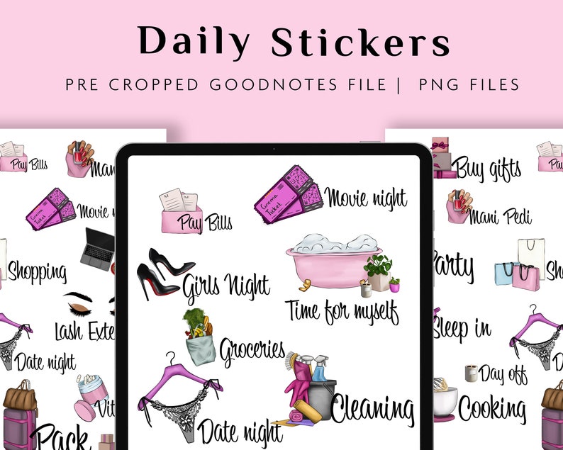 Daily Digital Stickers for Goodnotes, Everyday Use Stickers, Daily ...