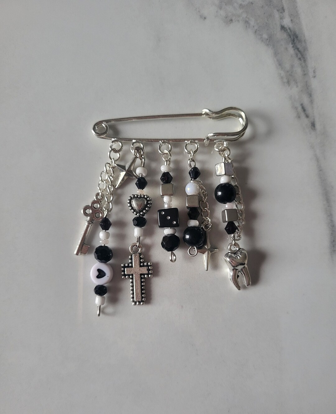 Handmade Beaded Bag Charms. Safety Pin Bag Accessory. - Etsy