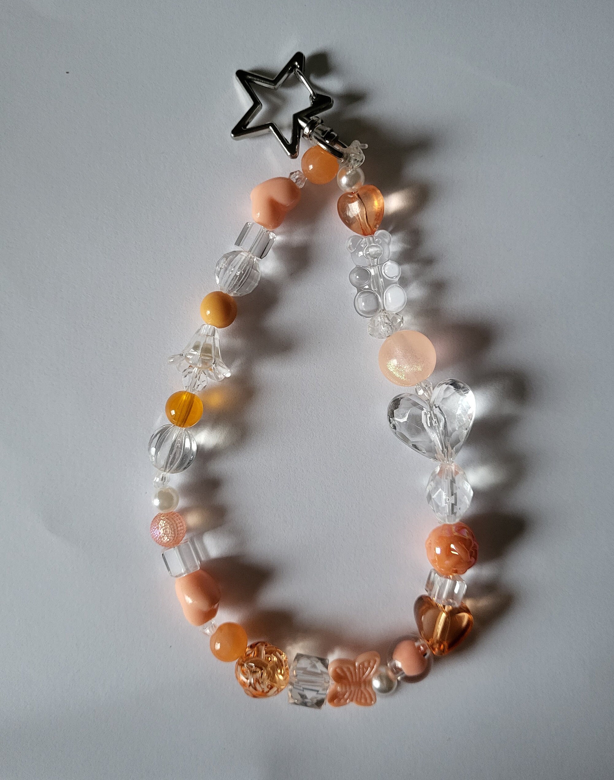 Multiple Colour Beaded Star Clasp Key Chain. Bag Charms Perfect ...