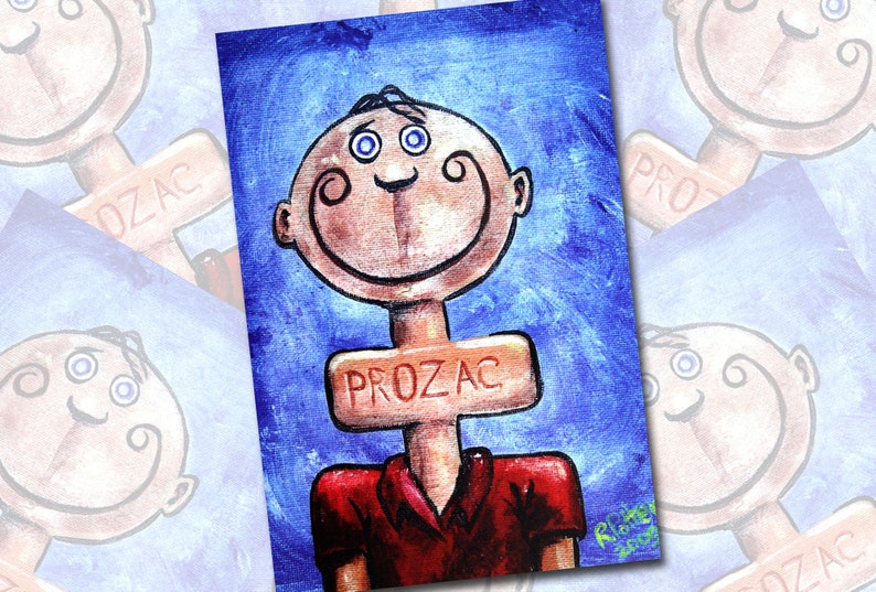 Prozac Funny Postcard 4x6 Dark Humor Depression Mental Health - Etsy