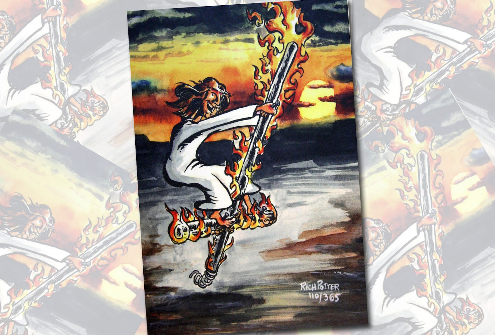 Jumping Jesus Postcard Pogo Stick 4x6 Funny - Etsy