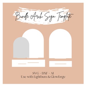 Arch Bar SVG Template File Double Arch Sign Bundle Omtech Glowforge ...