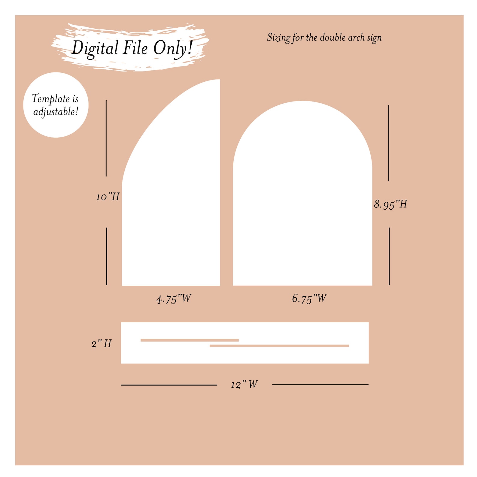 Arch Bar SVG Template File | Quarter Arch Sign Bundle | Omtech ...
