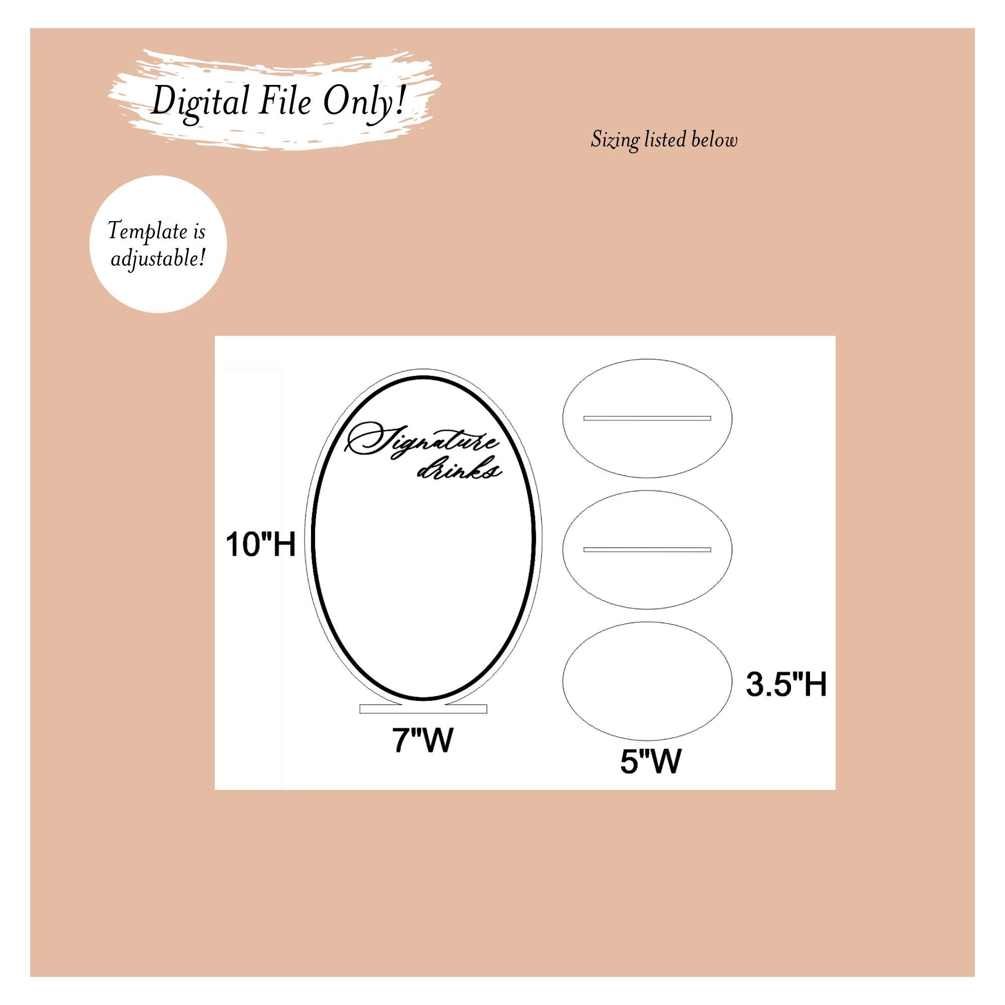 Oval Bar Sign SVG Template File | Wood Wedding Sign | Omtech Glowforge ...