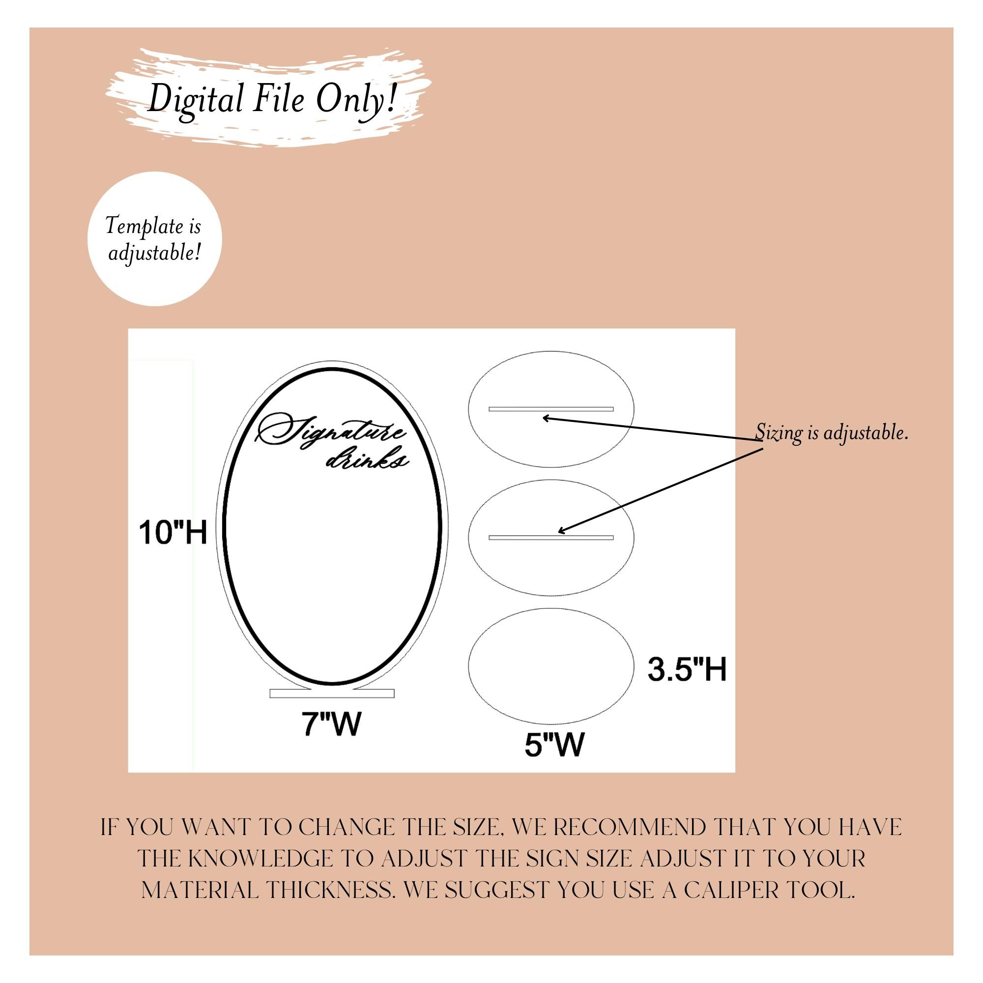 Oval Bar Sign SVG Template File | Wood Wedding Sign | Omtech Glowforge ...