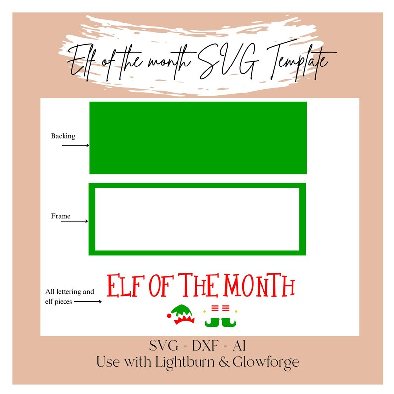 Elf of the Month SVG Template File | Christmas Framed Sign | Omtech ...