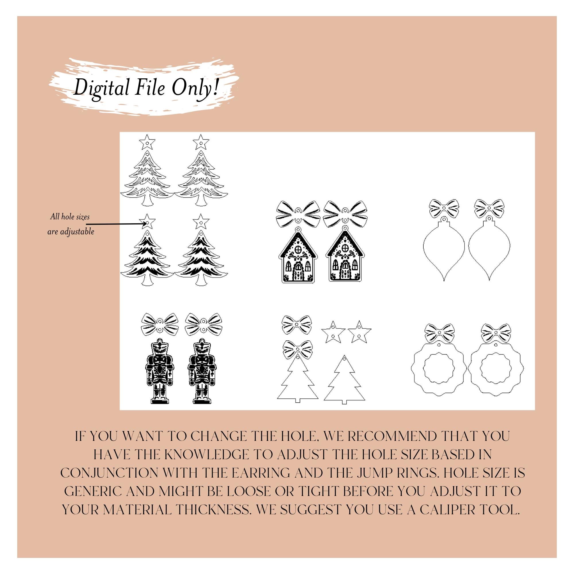 Holiday Earring SVG Template File | Christmas Earrings Gift | Omtech ...
