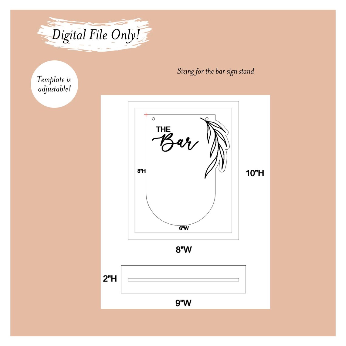 Swinging Bar Sign SVG Template File | Wedding Bar Sign Bundle | Omtech ...