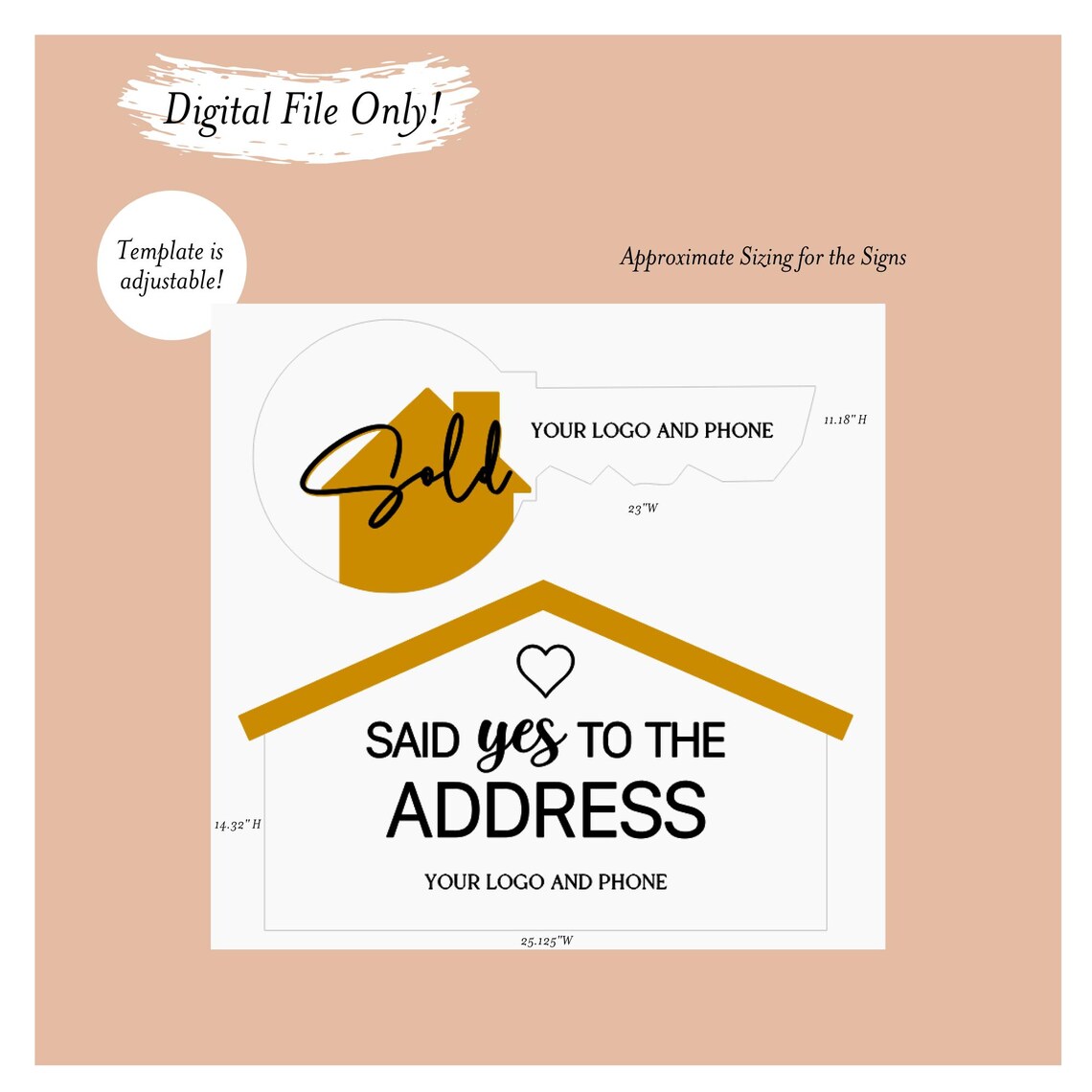 Realtor Sold Sign SVG Template File | Yes to the Address Sign | Omtech ...