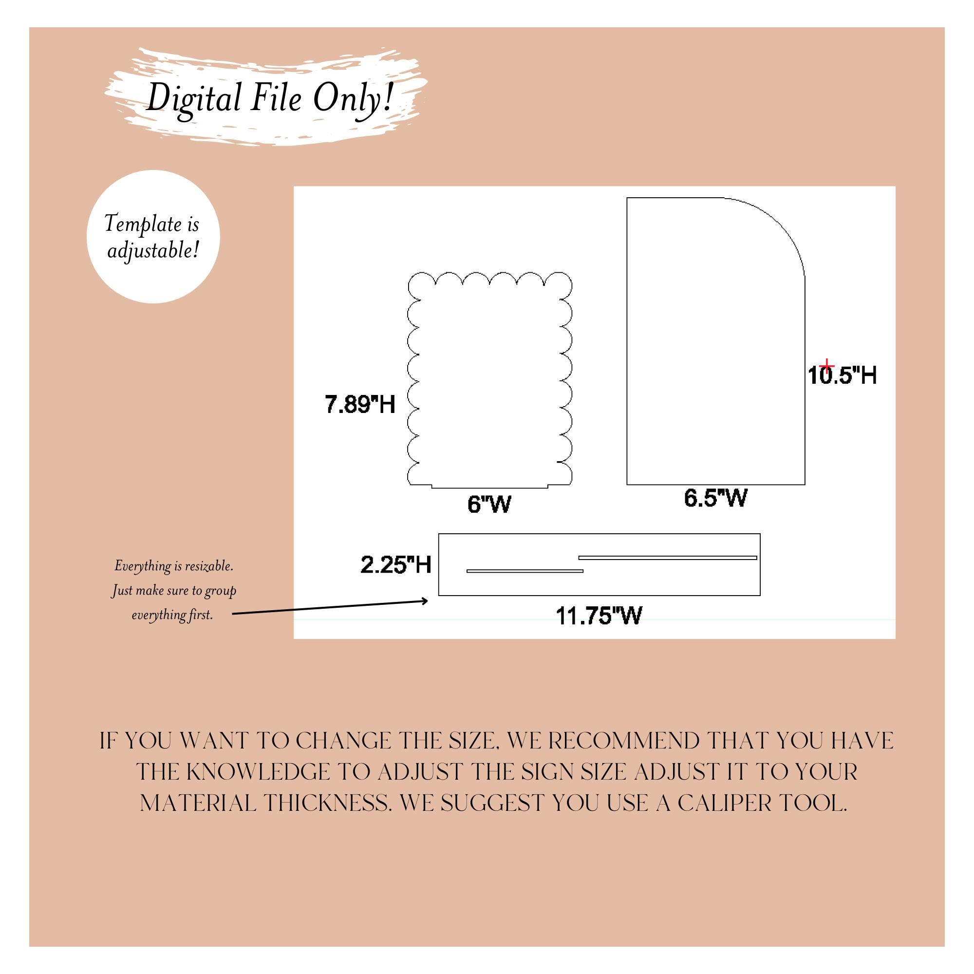 Scallop Layered Bar Sign SVG Template File | Quarter Arch Sign Bundle ...