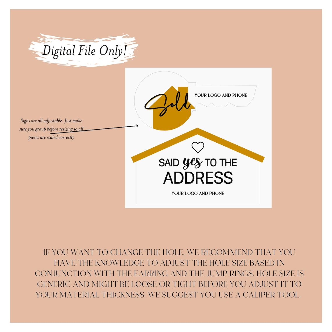 Realtor Sold Sign SVG Template File | Yes to the Address Sign | Omtech ...