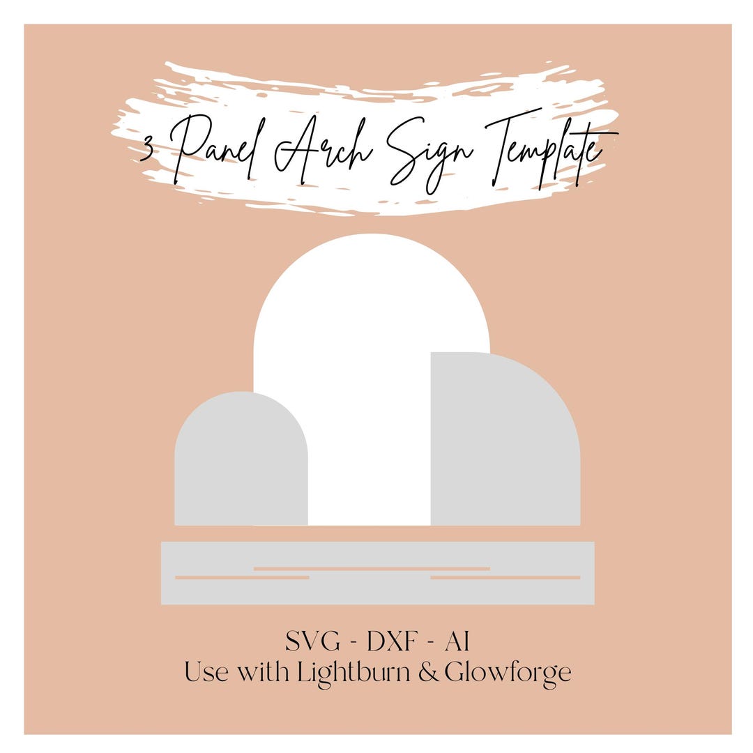 3 Panel Arch Bar Sign SVG Template File | Layered Wedding Sign | Omtech ...
