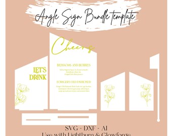 Swinging Bar Sign SVG Template File | Wedding Bar Sign Bundle | Omtech ...