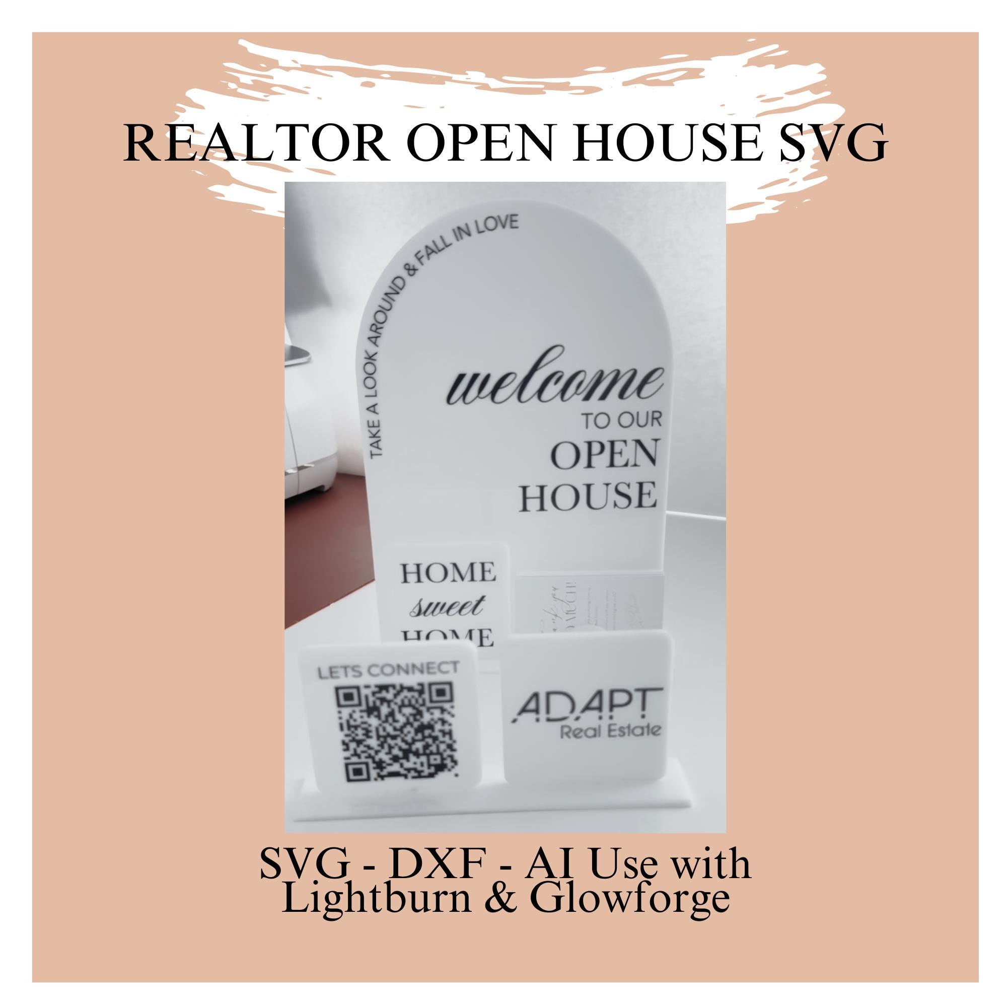 Realtor Open House Sign SVG Template File | Welcome Real Estate Sign ...