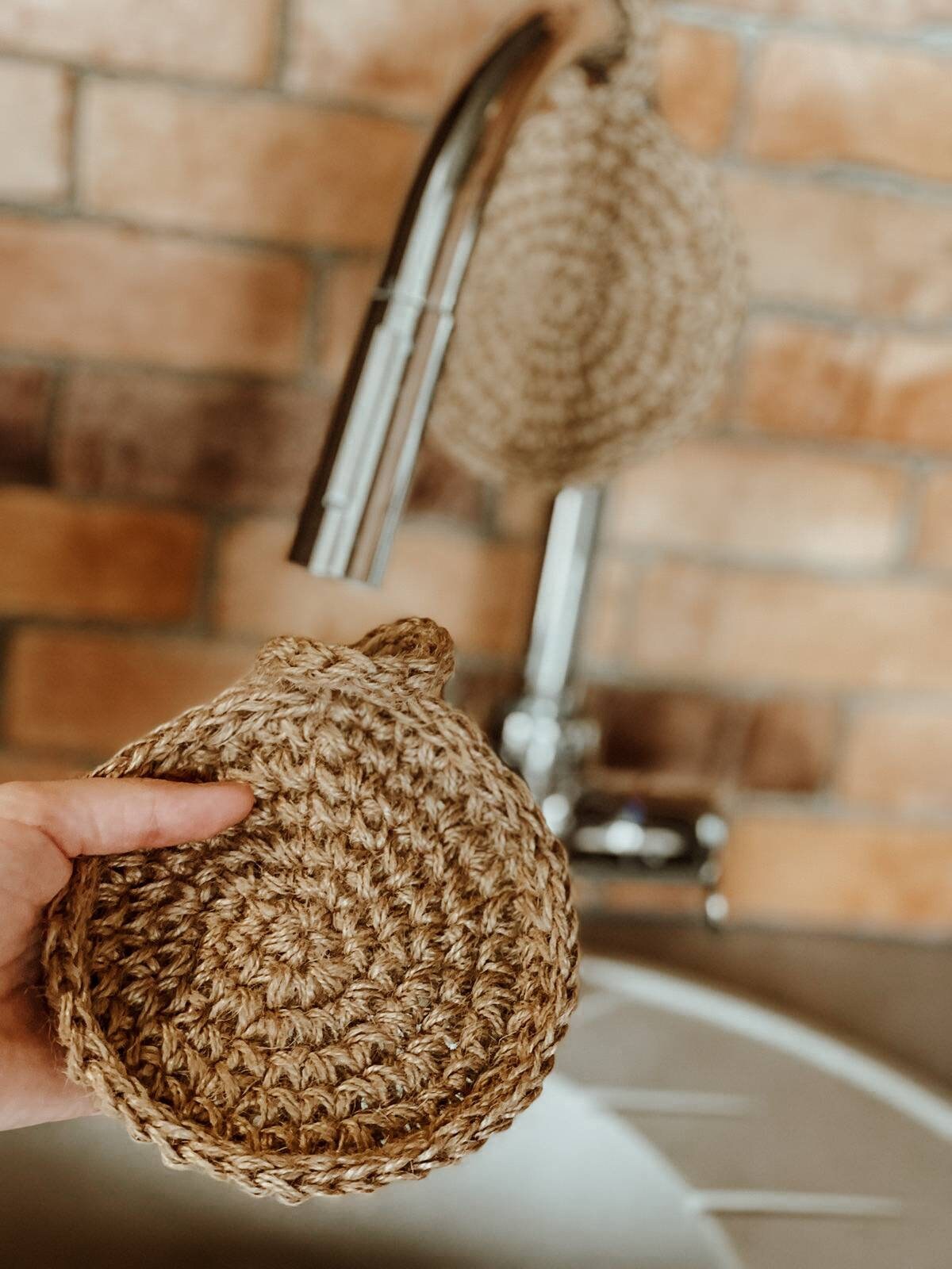 Eco Friendly Jute Scrub Pattern. Biodegradable Tawashi Natural Scrubber ...
