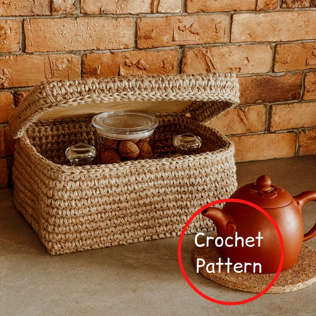 Crochet Basket Pattern. Rectangular Basket Pattern. Crochet Basket ...