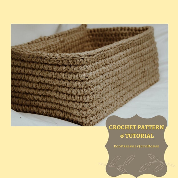 Crochet Basket Pattern. Rectangular Basket Pattern. Crochet | Etsy