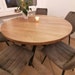 Round Solid Oak Wood Dining Table | MCM Dine Table With Industrial ...